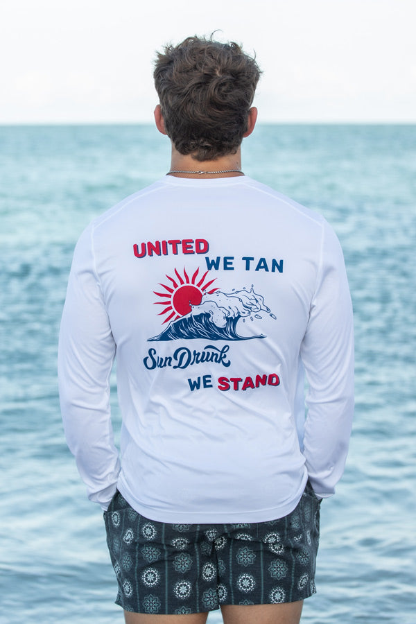 UPF long sleeve shirt - 🇺🇸 United We Tan, Sun Drunk We Stand